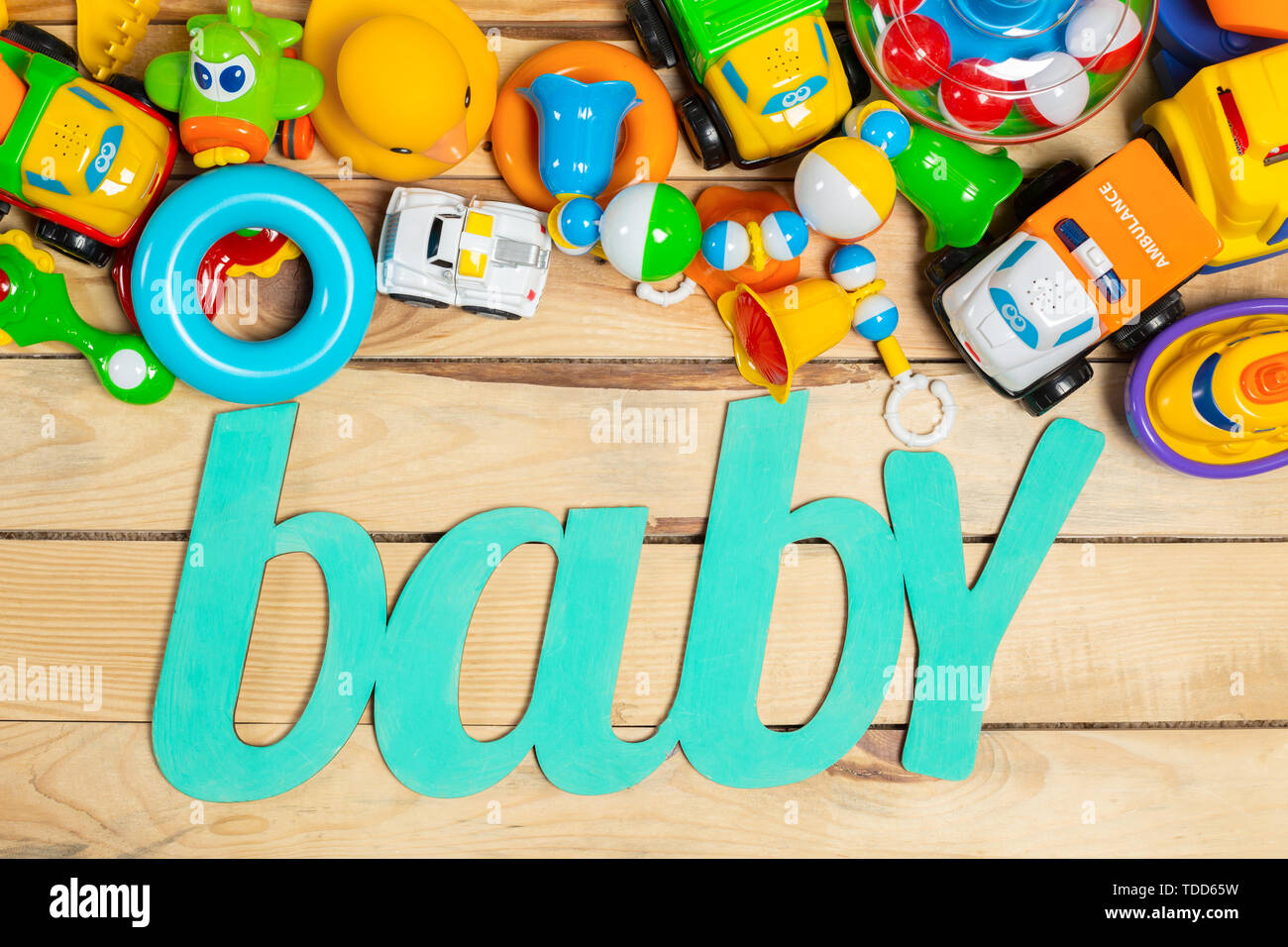 Set of children toys Stock Photo - Alamy