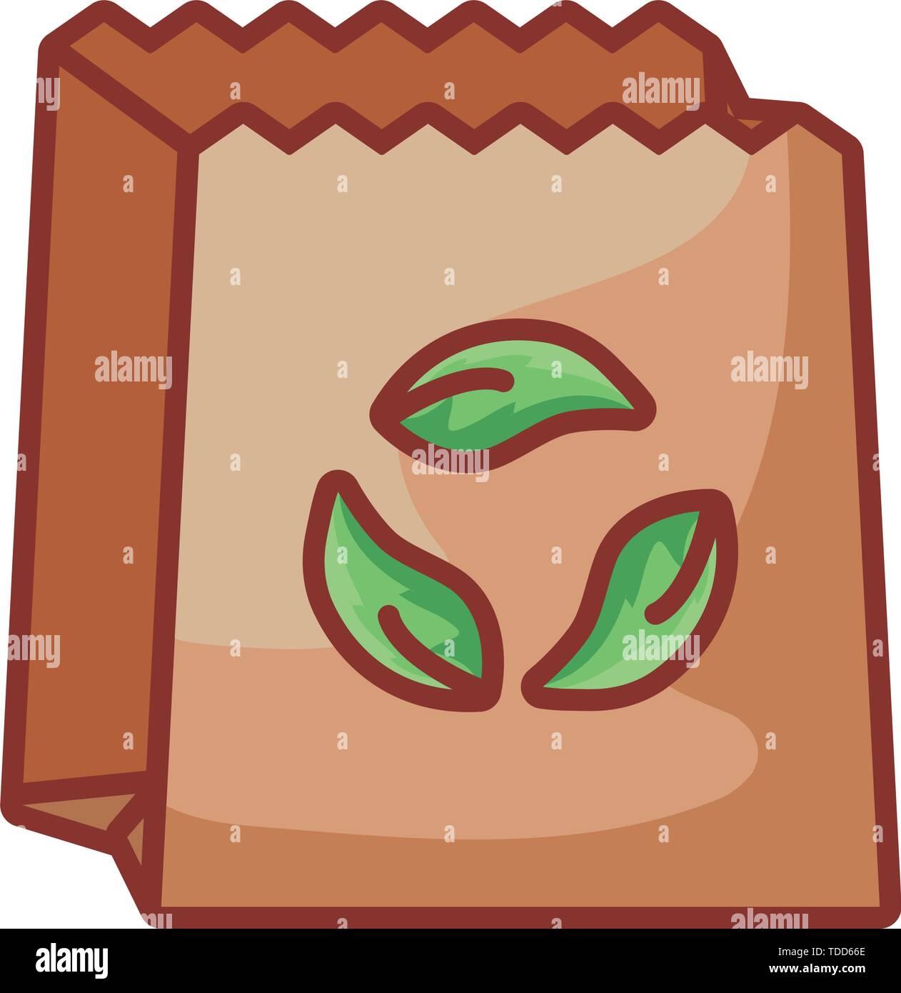 ecological paper bag with leafs vector illustration design Stock Vector ...