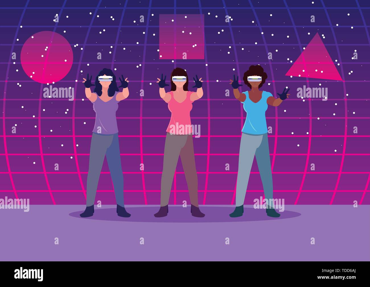 Virtual women futuristic technology Stock Vector Images - Alamy