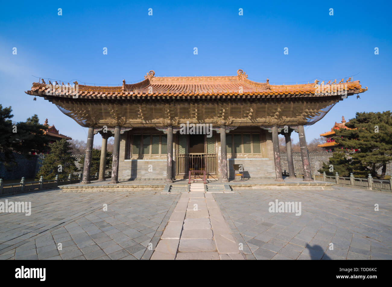 Architectural scenery of the palace in Beiling Park, Shenyang, Liaoning ...
