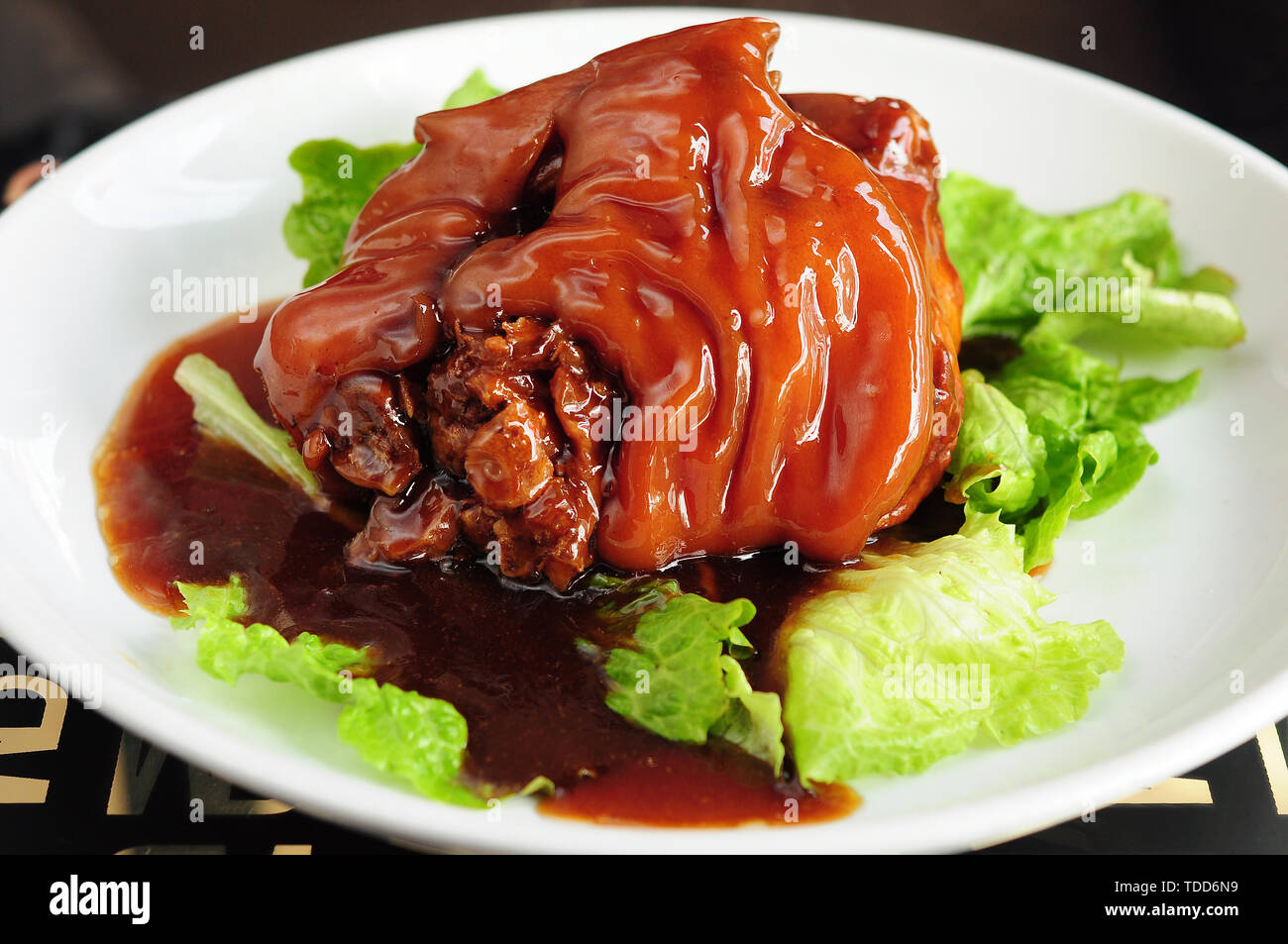 Red chop pig's hoof Stock Photo - Alamy