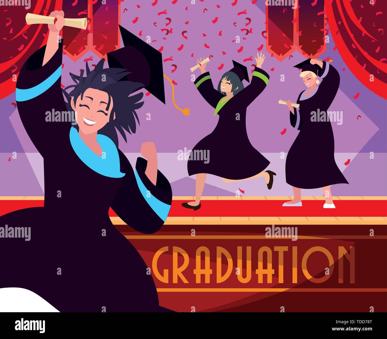 Graduating students design, University education school college ...