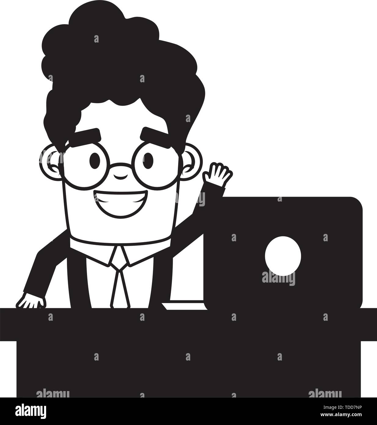 Businessman typing email Stock Vector Images - Alamy