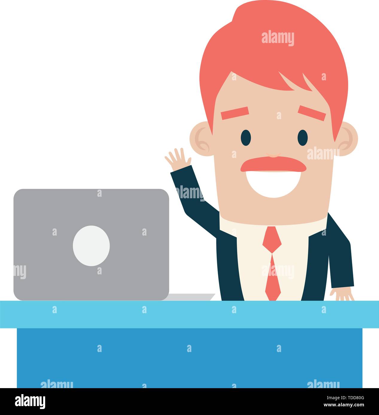 Businessman typing email Stock Vector Images - Alamy
