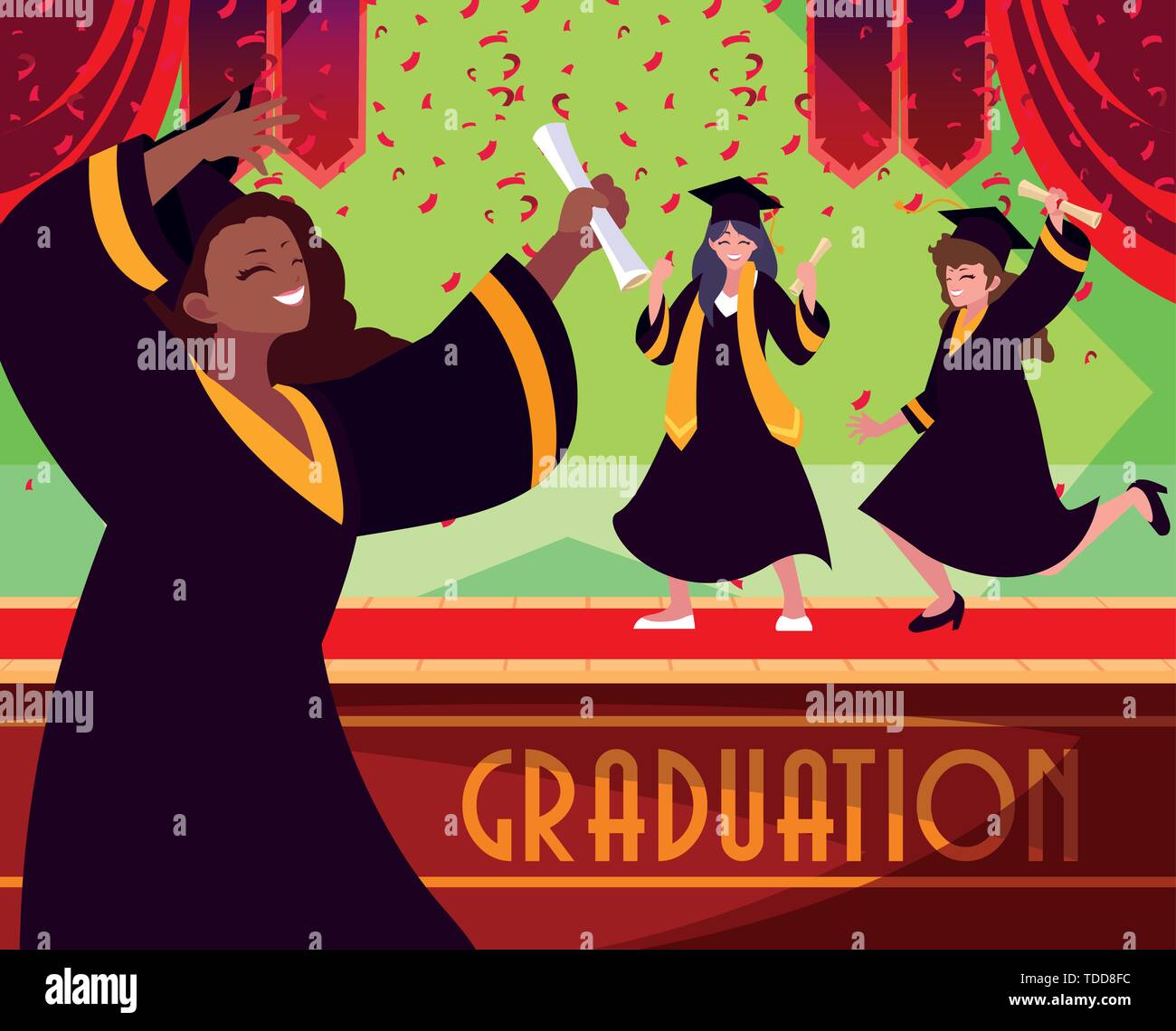 Graduating students design, University education school college ...