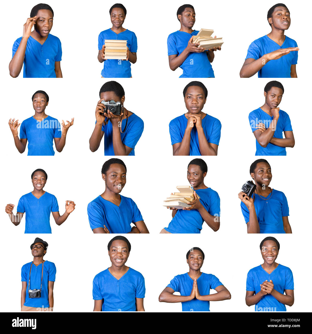 Set of handsome emotional man Stock Photo - Alamy