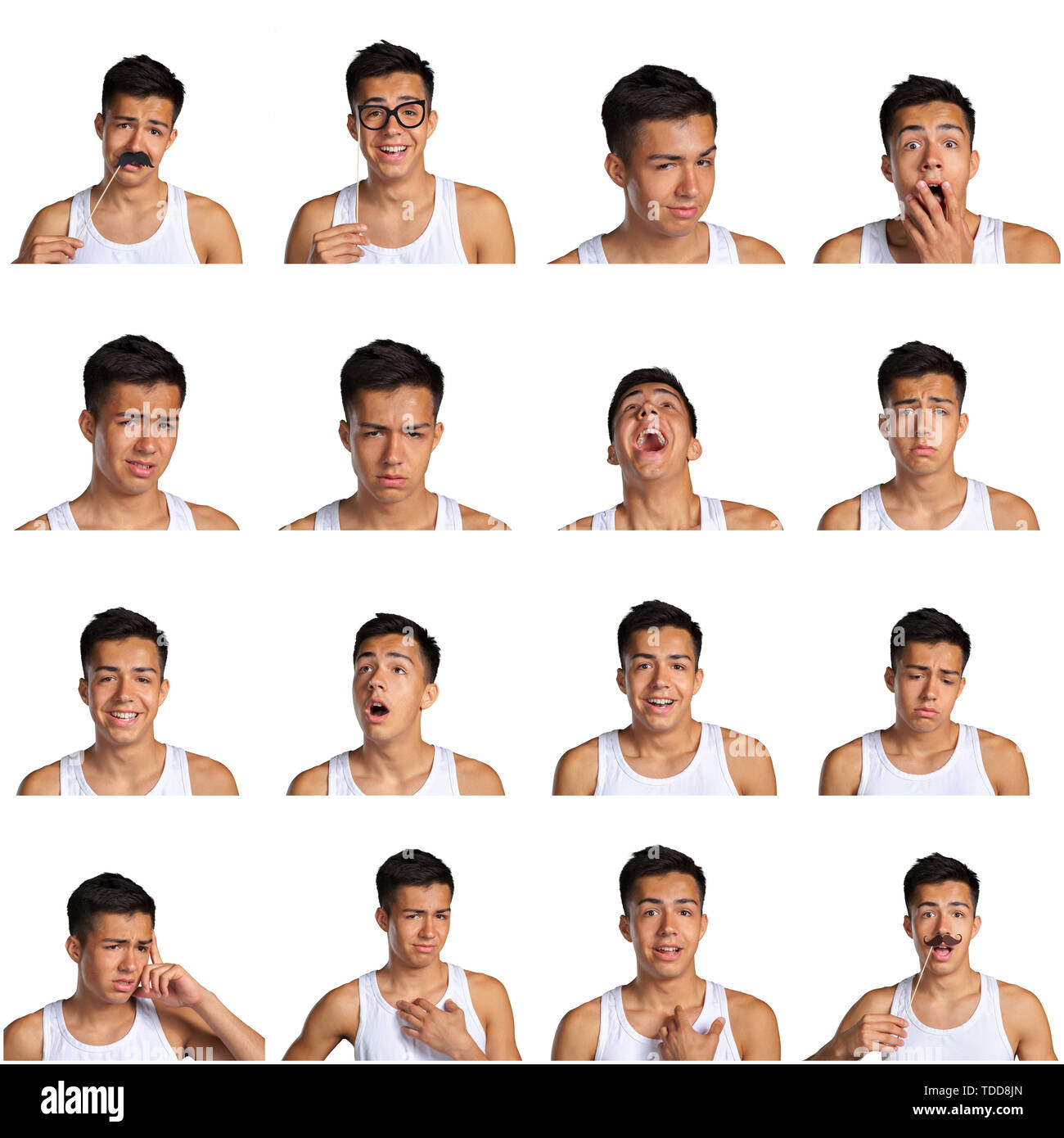 Set of handsome emotional man Stock Photo - Alamy
