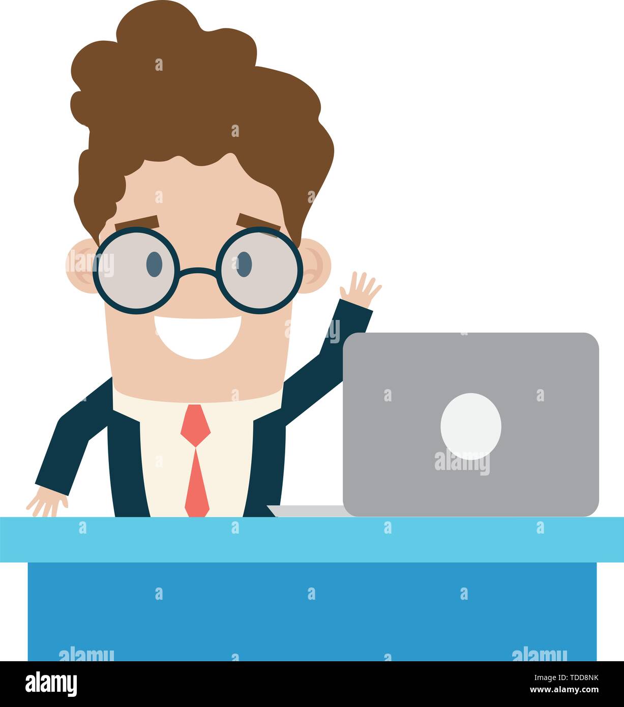 Businessman typing email Stock Vector Images - Alamy