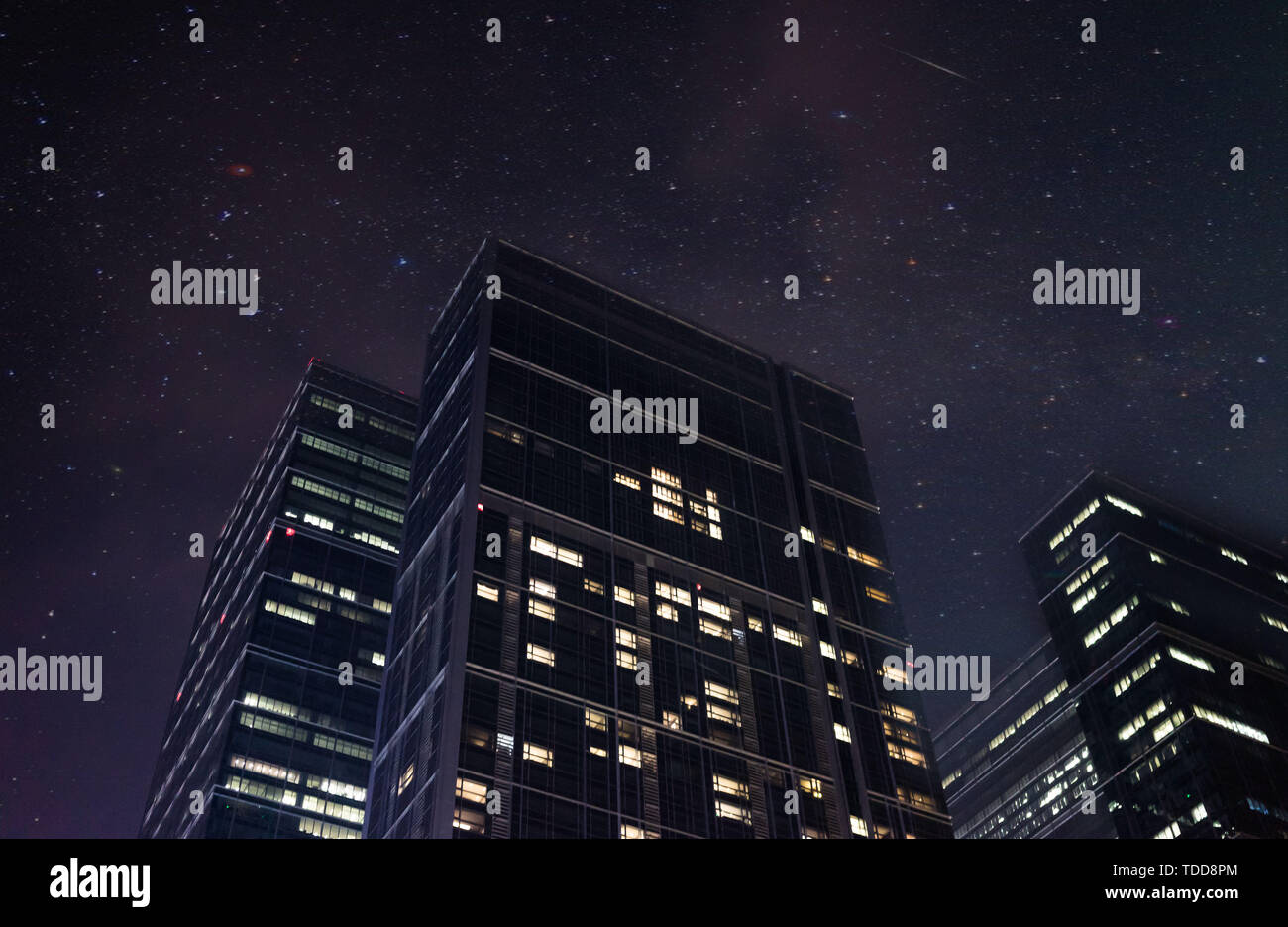 City starry night Stock Photo - Alamy