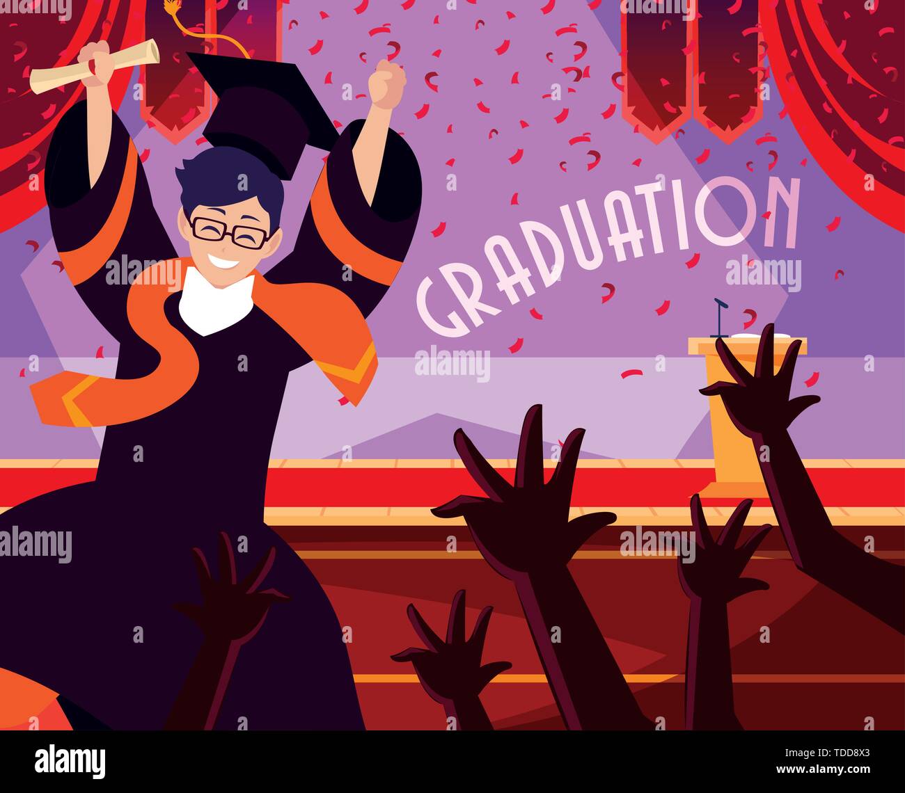 Graduating students design, University education school college ...