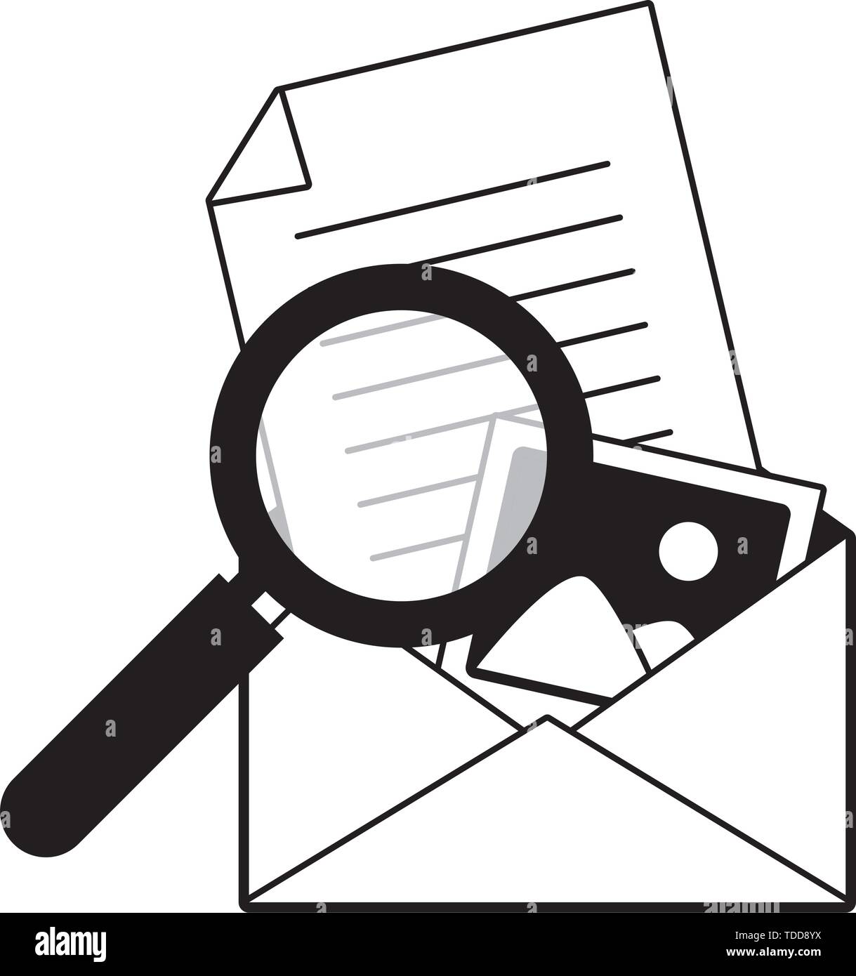 Email open magnifying glass hi-res stock photography and images - Alamy