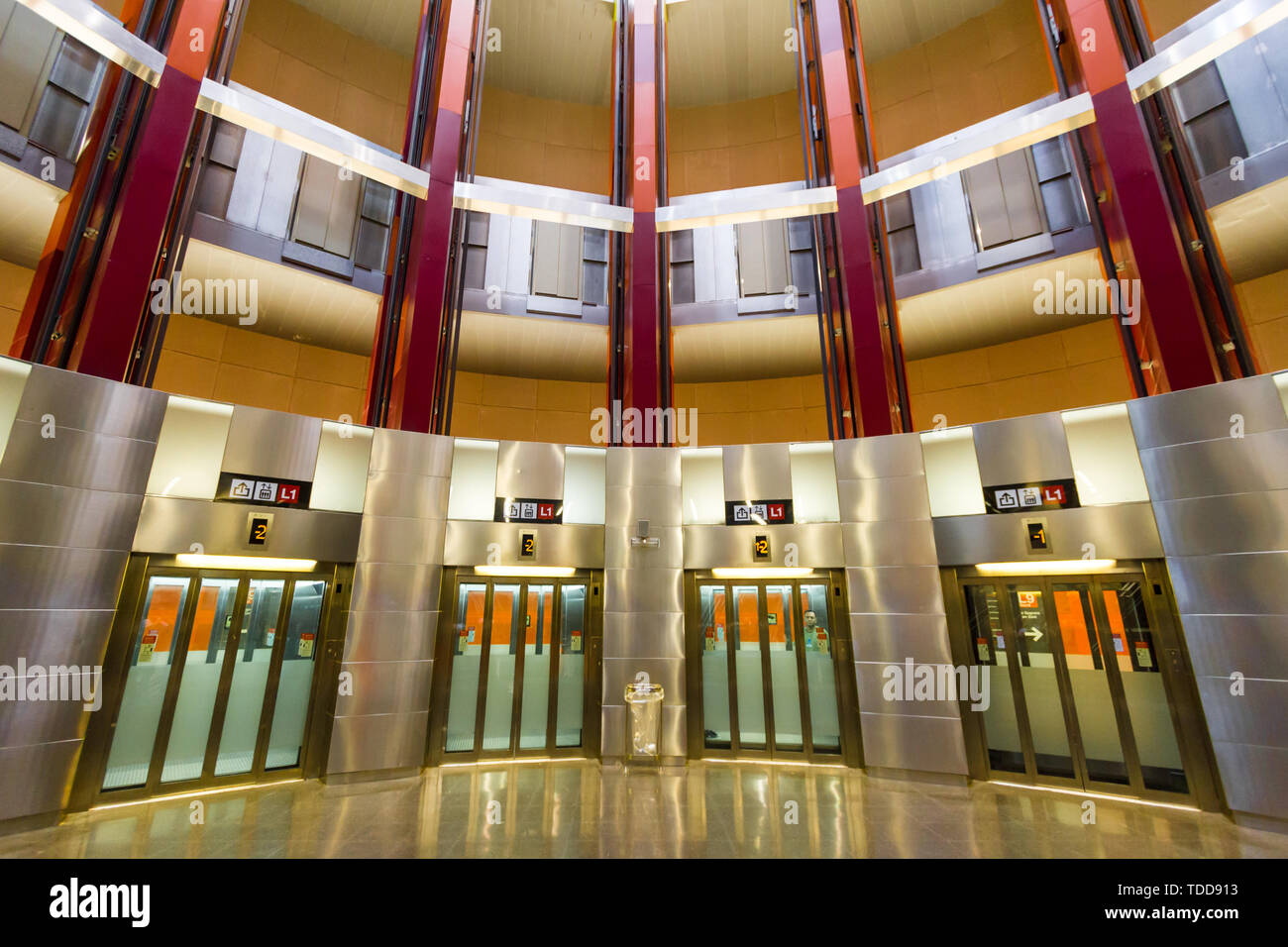 Stairs and escalator in lobby hi-res stock photography and images - Alamy