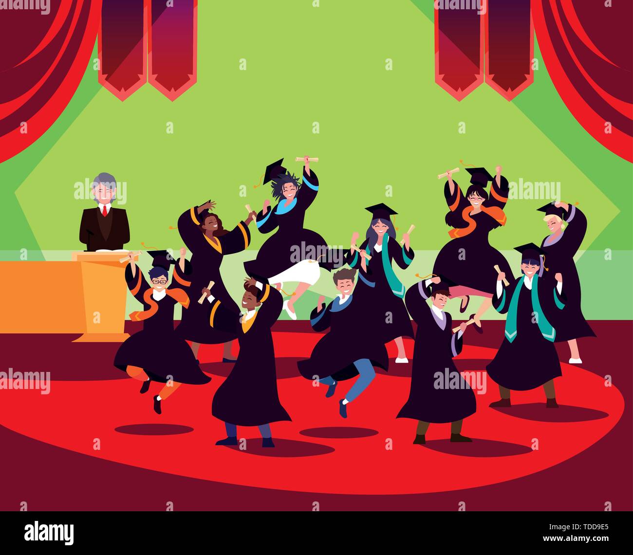 Graduating students design, University education school college ...