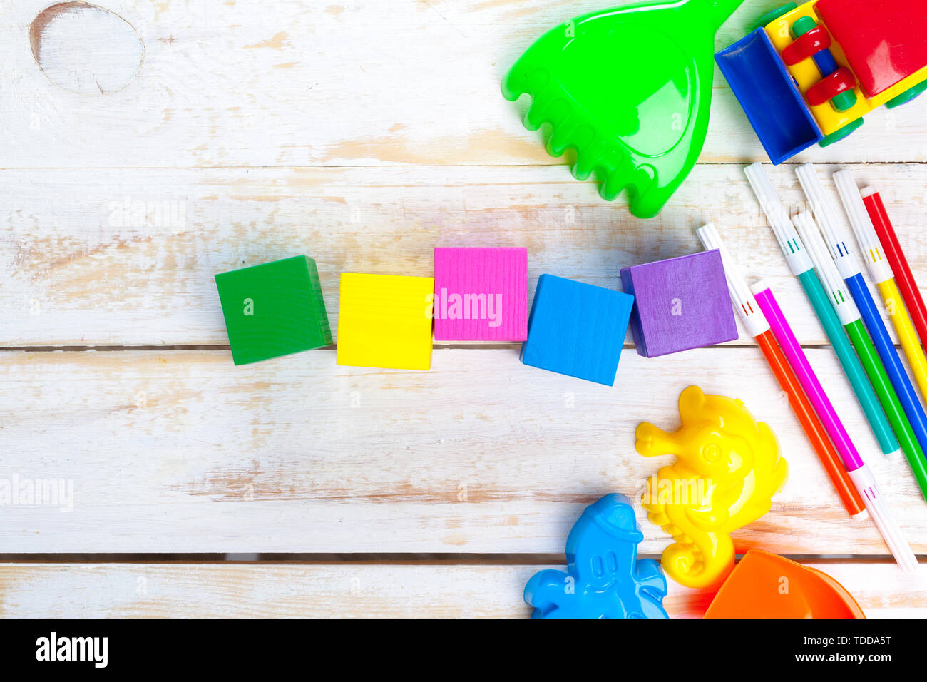 variety of toys and childhood items Stock Photo - Alamy