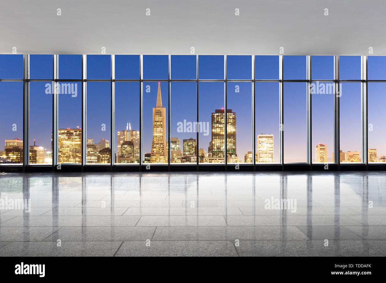 empty office with modern buildings in modern city Stock Photo - Alamy