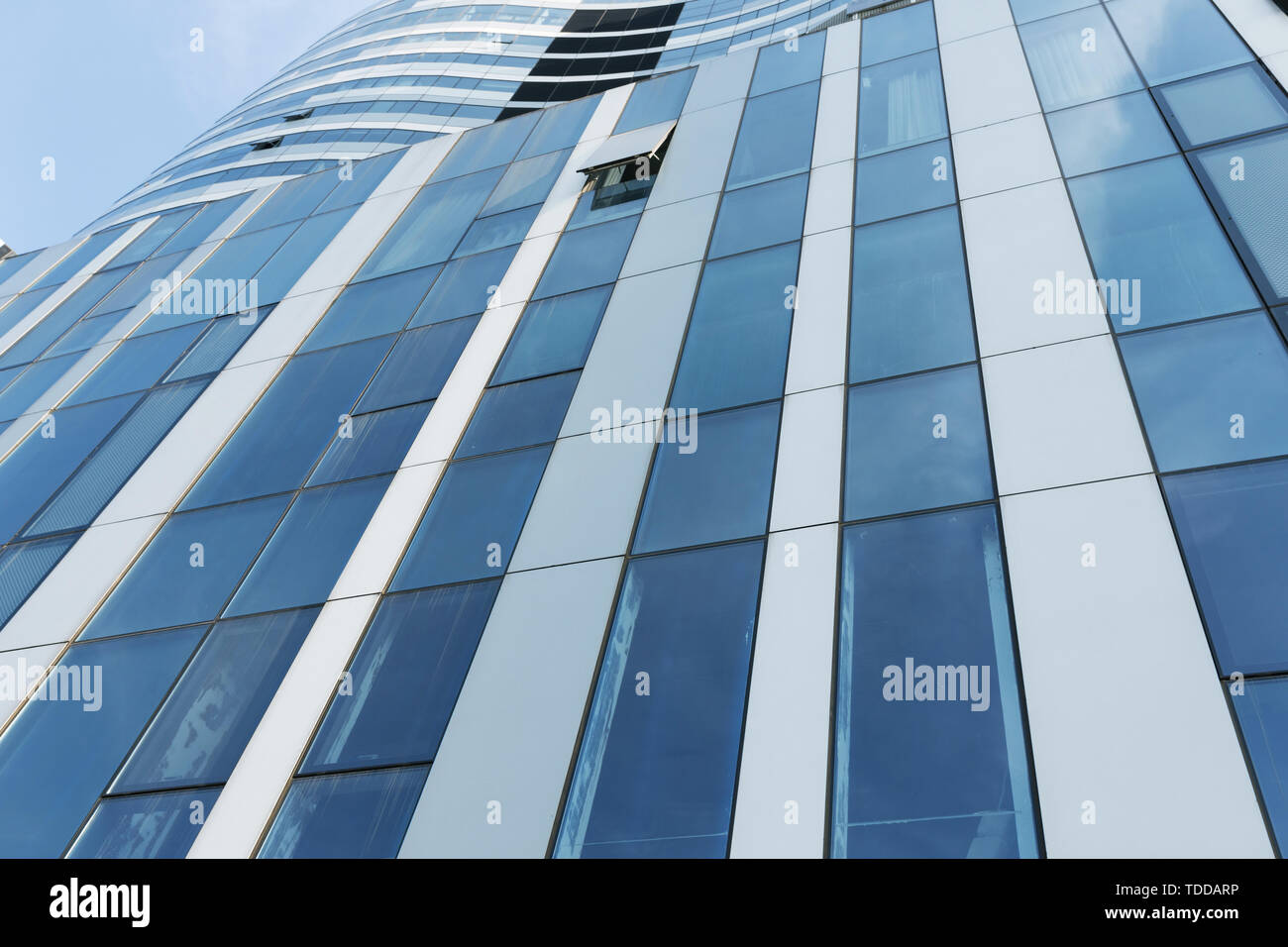 up looking the modern business office building exterior and sky Stock ...