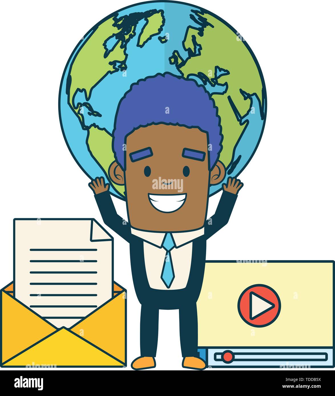 Concept businessman email spam Stock Vector Images - Alamy