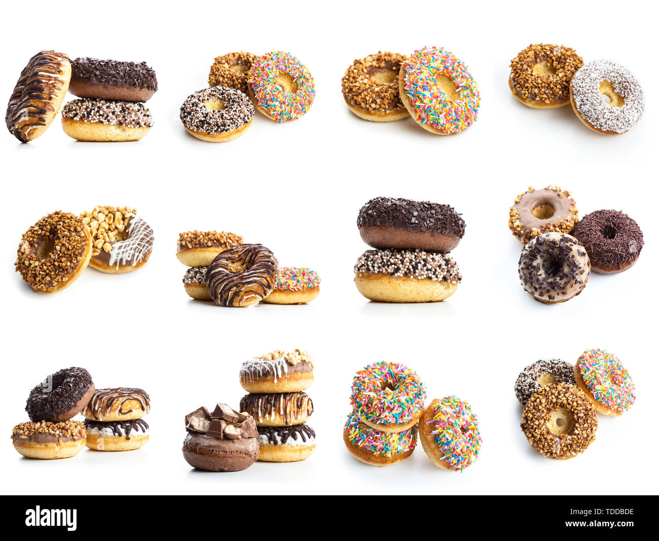 donuts isolated on white background Stock Photo - Alamy