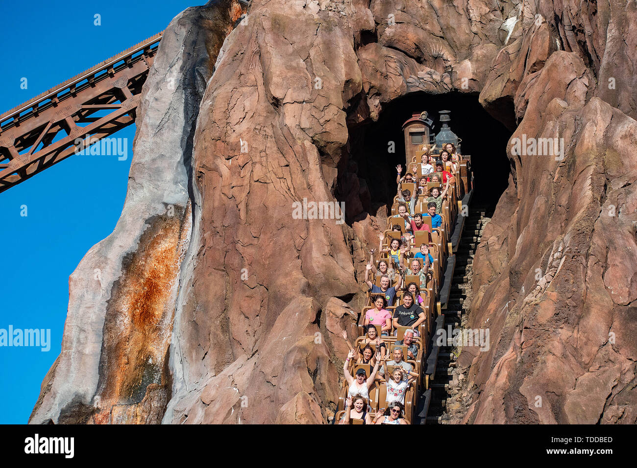 Orlando, Florida. April 29, 2019 Excited people enjoying Expedition ...