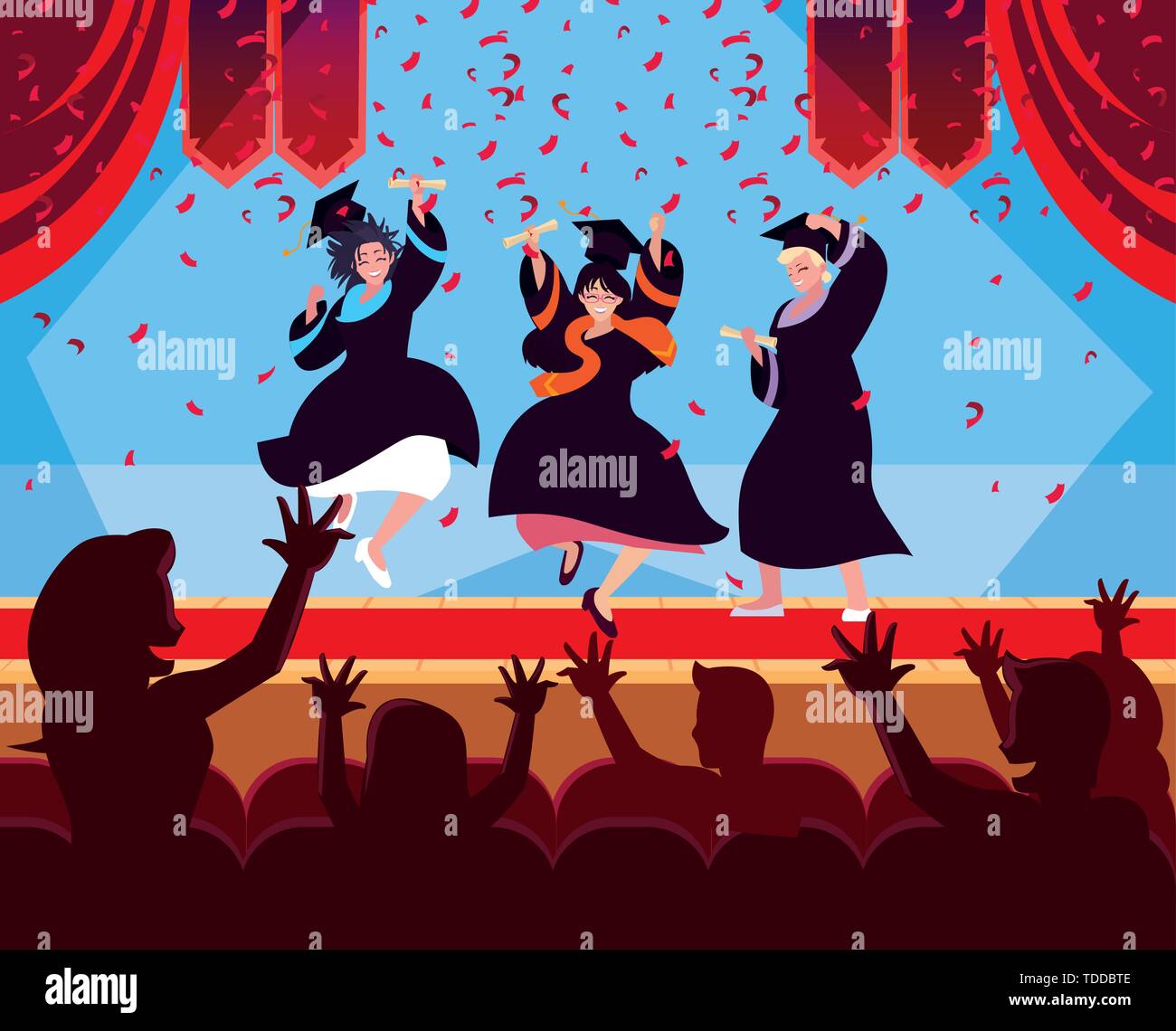 Graduating students design, University education school college ...