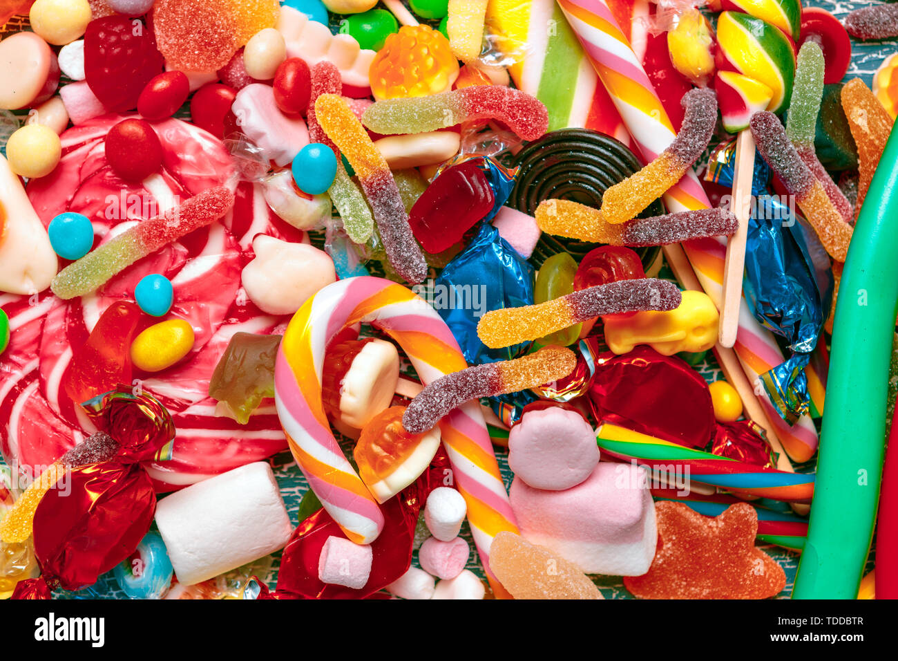 Different colorful fruit candy Stock Photo - Alamy
