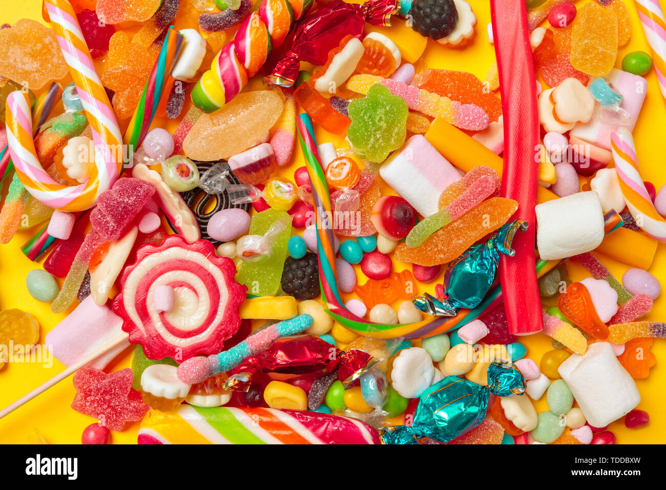 Different colorful fruit candy Stock Photo - Alamy