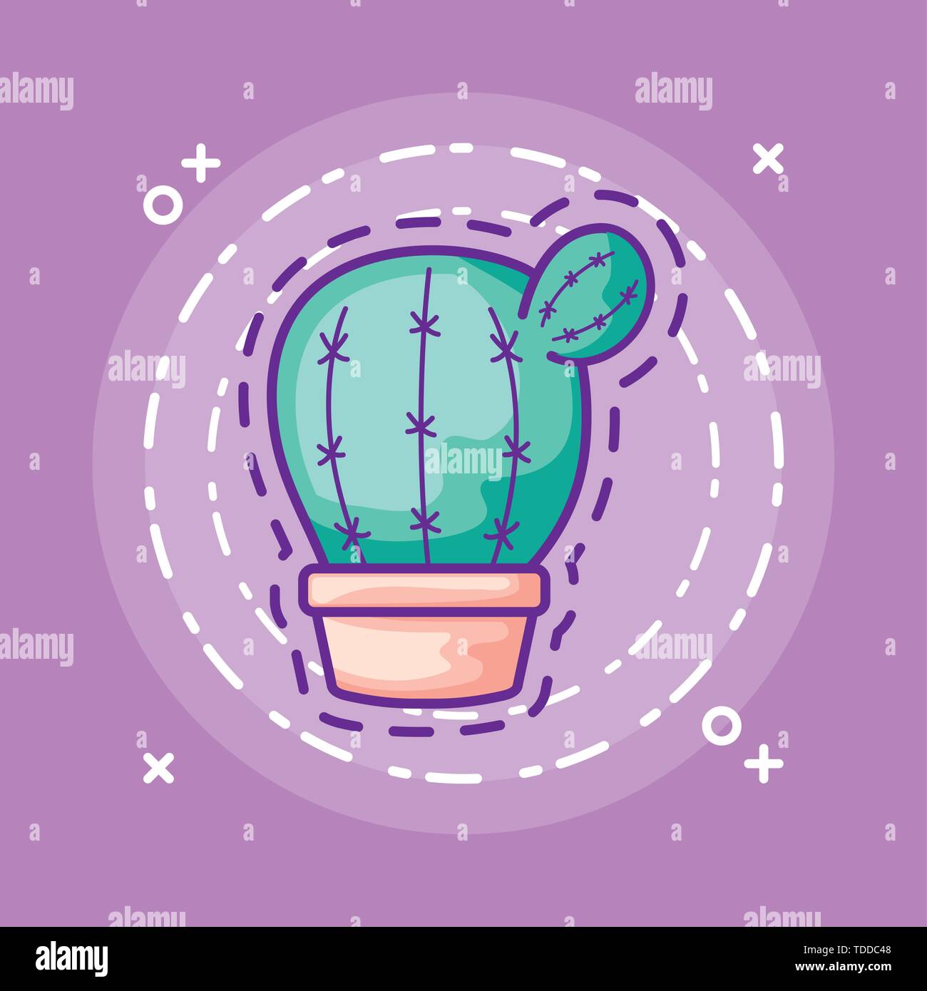 patch of cactus in pot plant vector illustration design Stock Vector ...