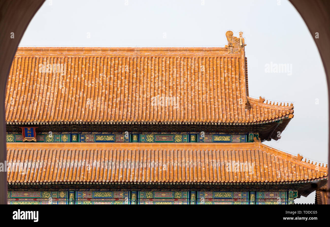 Architectural texture of the Imperial Palace Museum in Beijing Stock ...