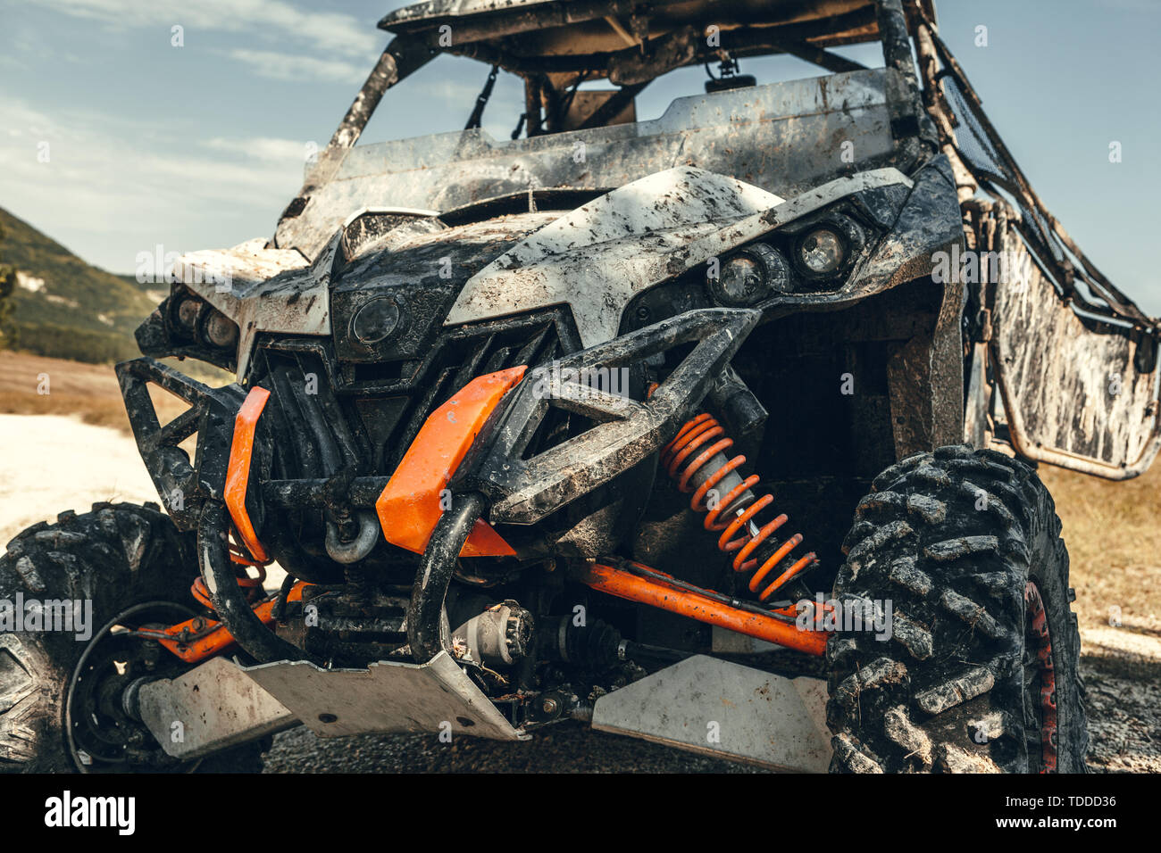 Close-up tail view of ATV quad bike Stock Photo - Alamy