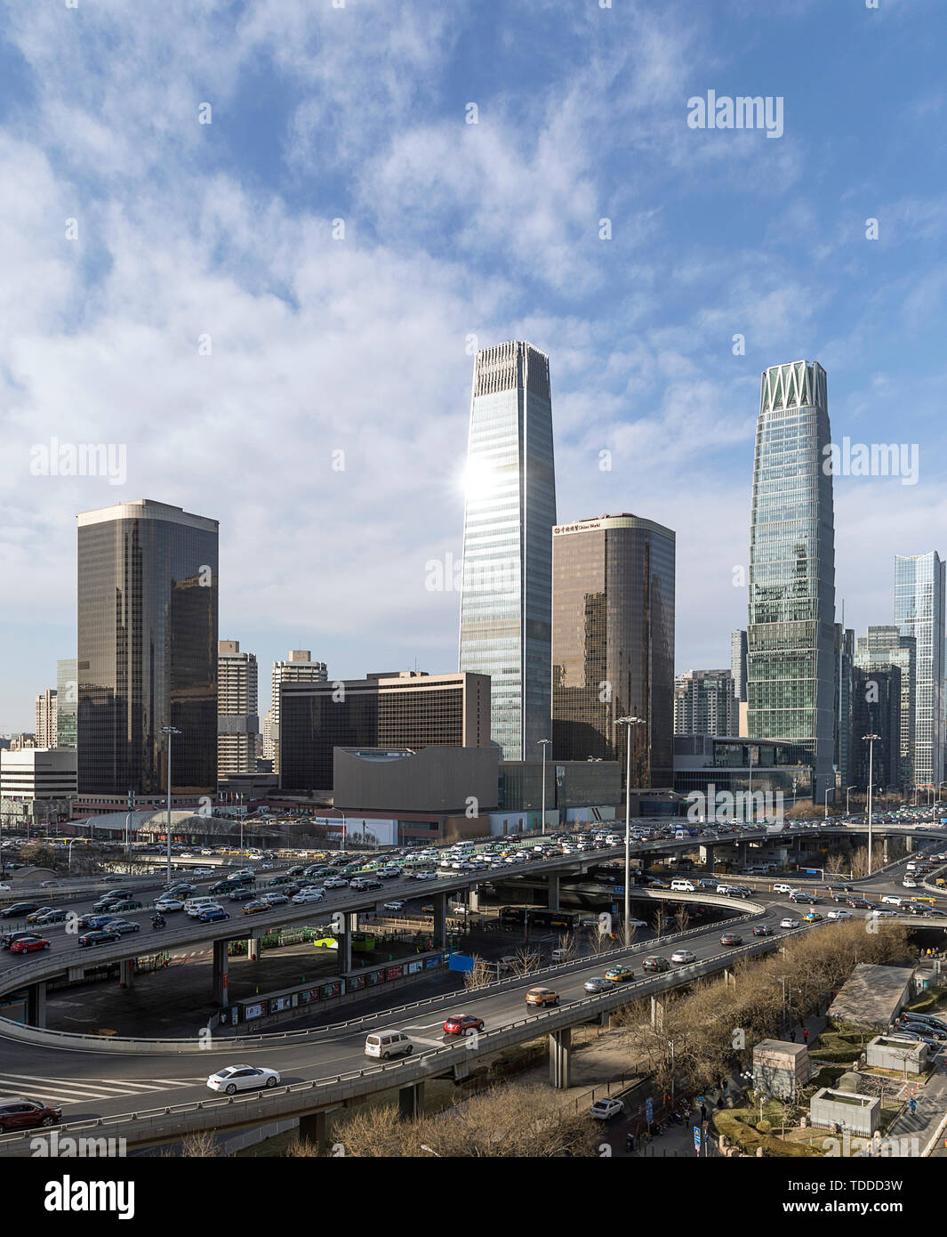 High rise building expressway and finance asia china financial district ...