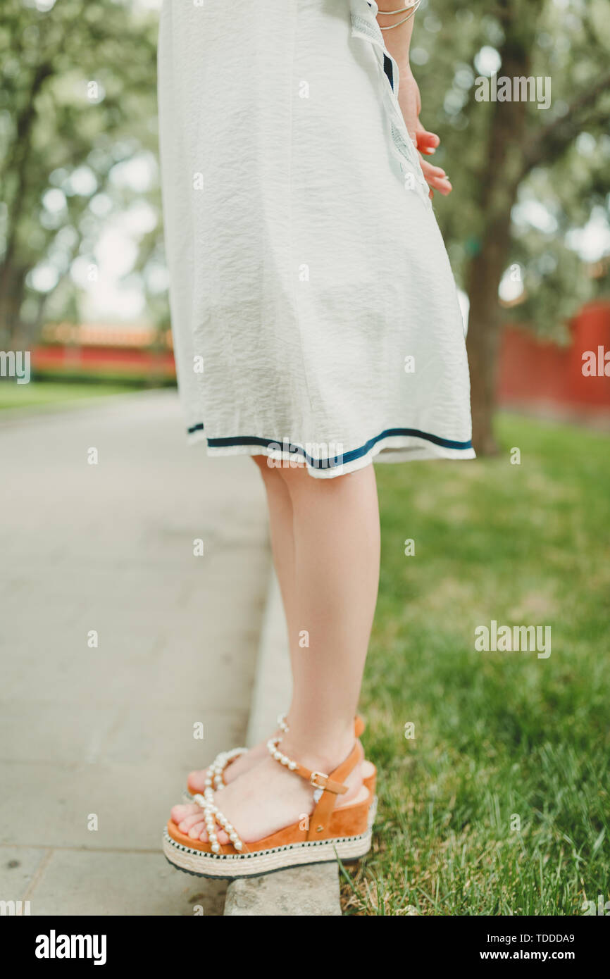 Beautiful woman relaxing park hi-res stock photography and images - Alamy