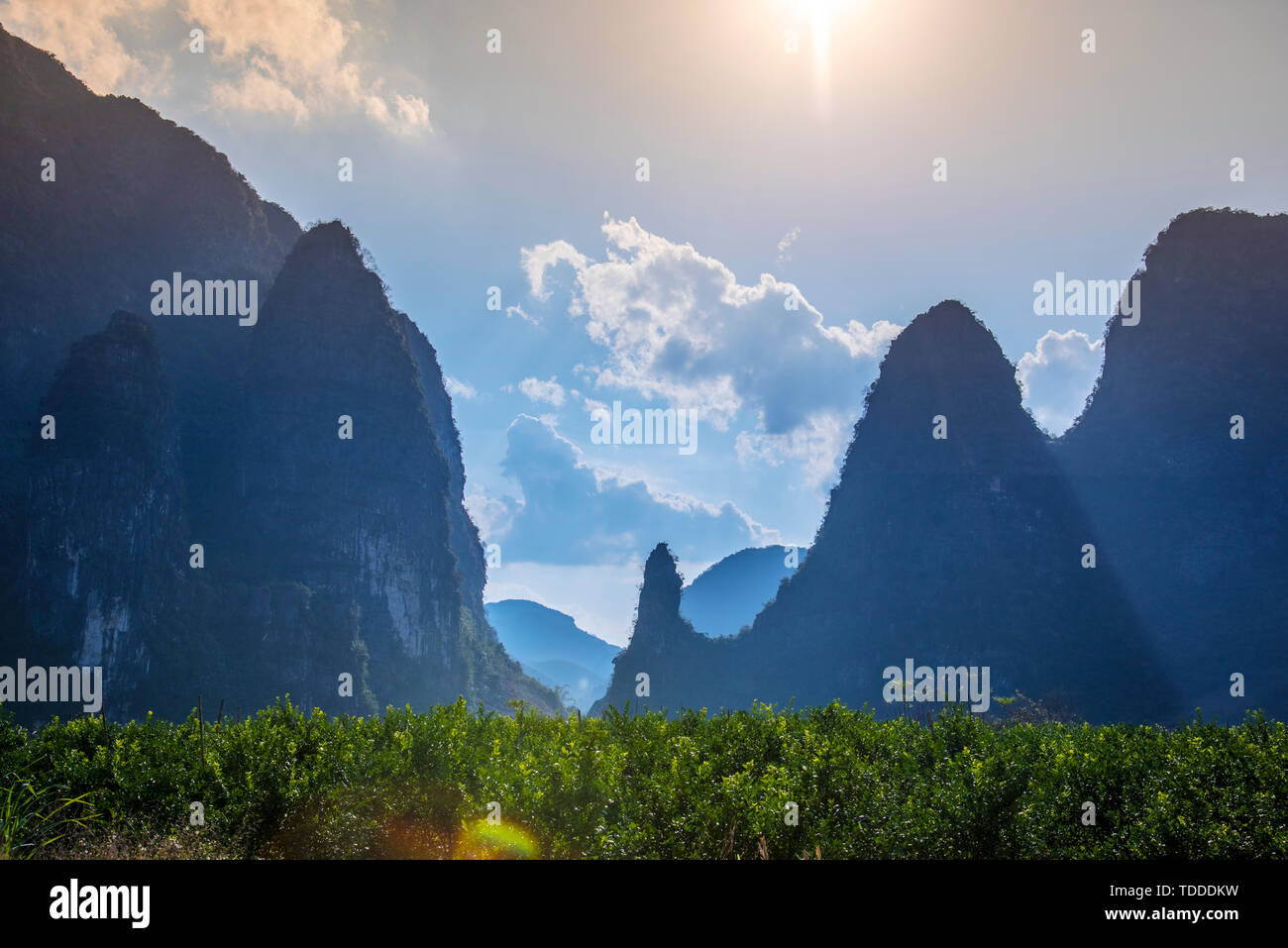 Karst Landform of Hezhou, Guangxi Stock Photo - Alamy
