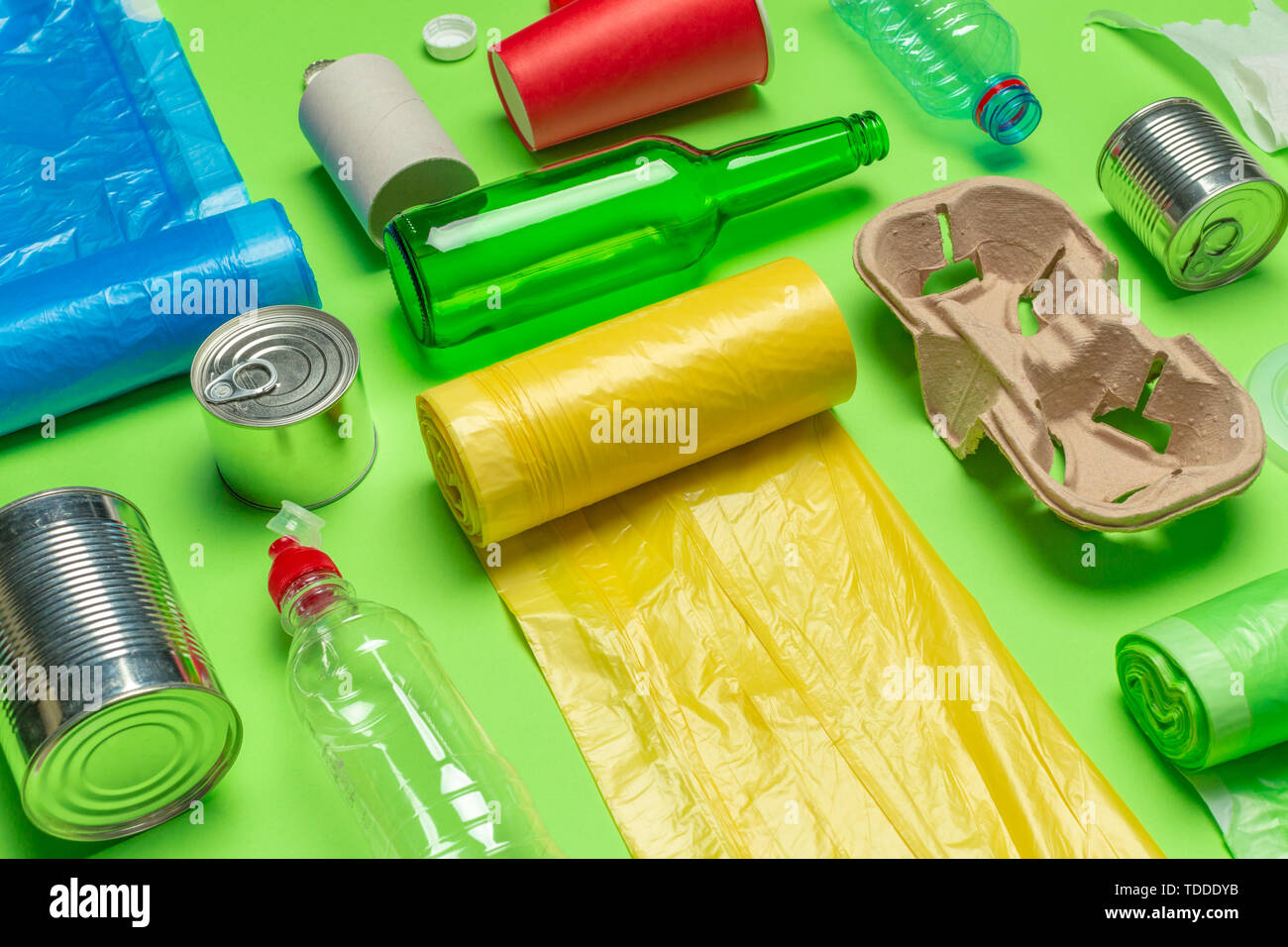 waste materials paper, plastic, polyethylene Stock Photo - Alamy