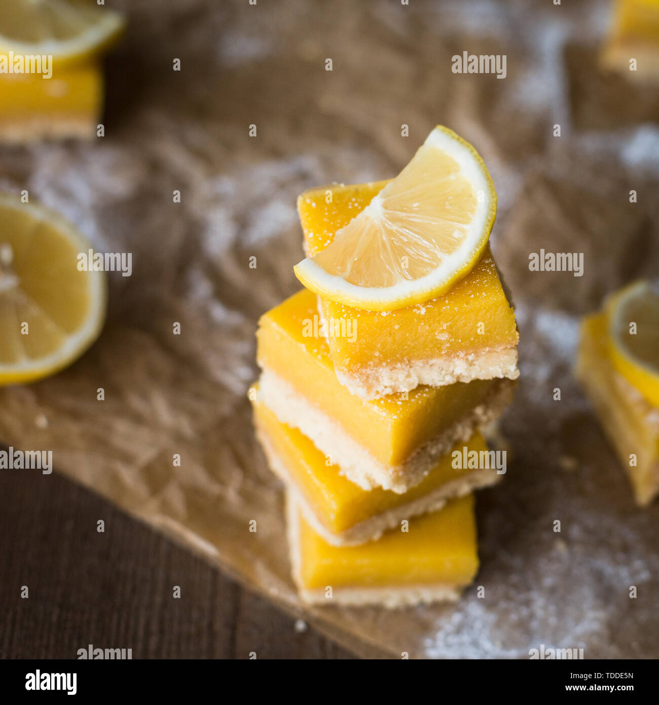 Lemon squares dessert still life Stock Photo - Alamy