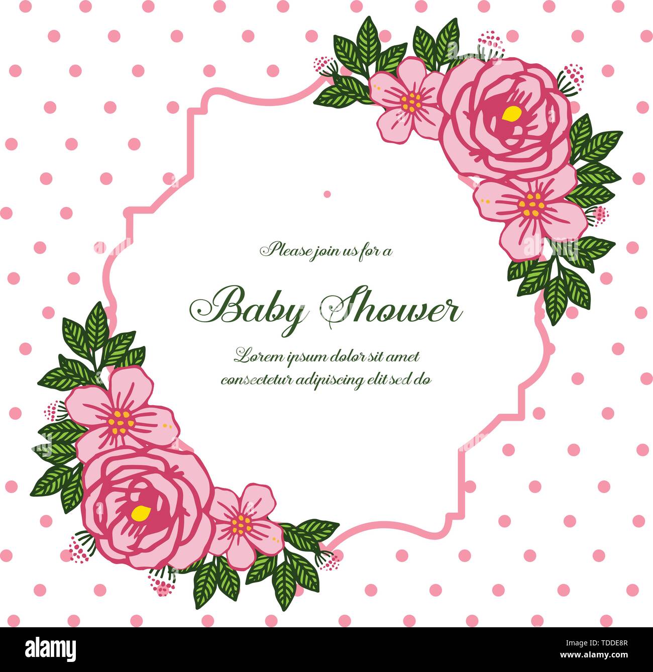 Vector illustration decorative of card baby shower with various ornate ...