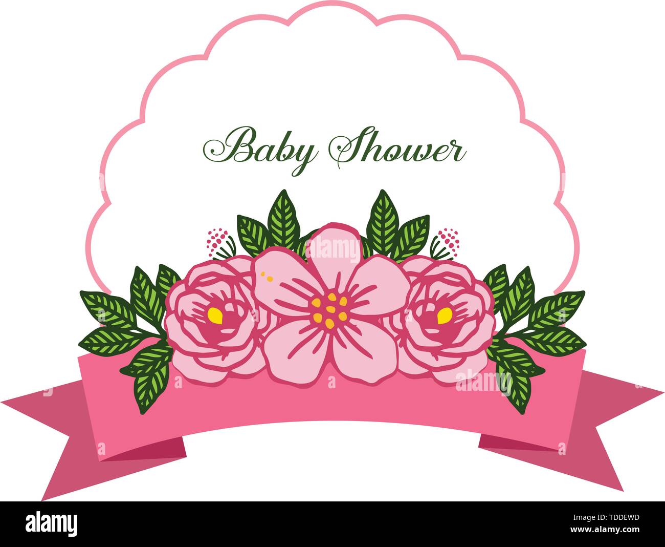 Vector illustration decorative of card baby shower with various ornate ...