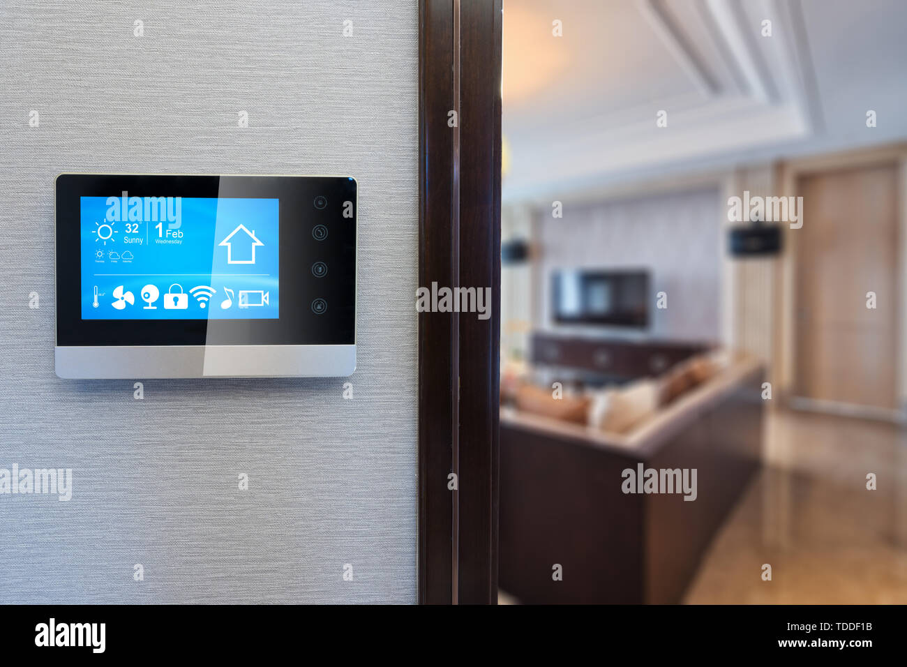 digitalscreen in smart home Stock Photo - Alamy