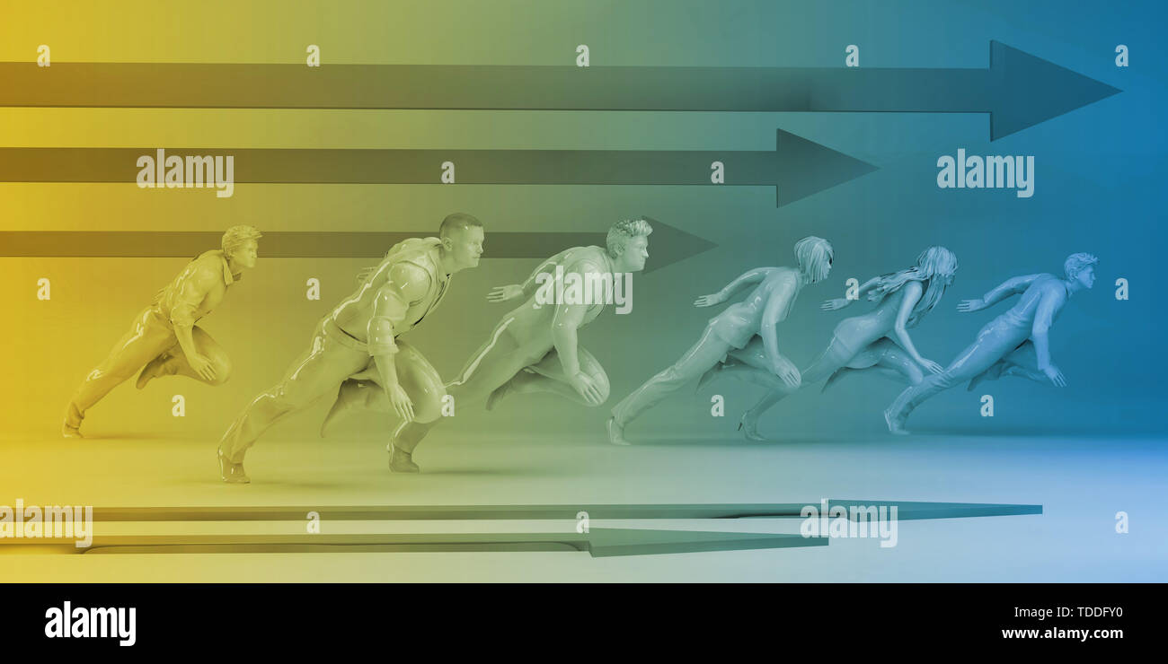 Business Team Running Towards Achieving Success Concept Stock Photo - Alamy