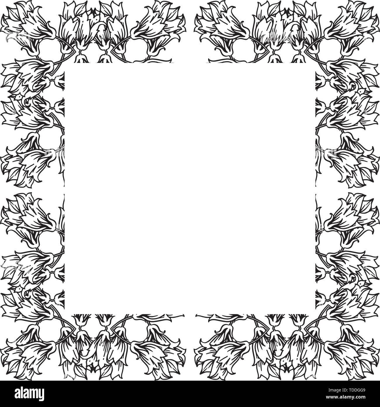 Vector illustration elegant flower frame for design banner hand drawn ...