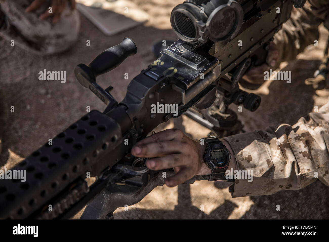 A U.S. Marine with Marine Wing Support Squadron 472, Marine Aircraft ...