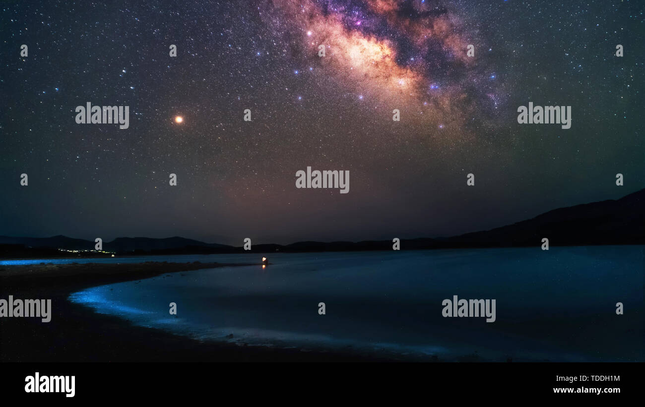 The milky way star sky and the galaxy arch bridge hi-res stock ...
