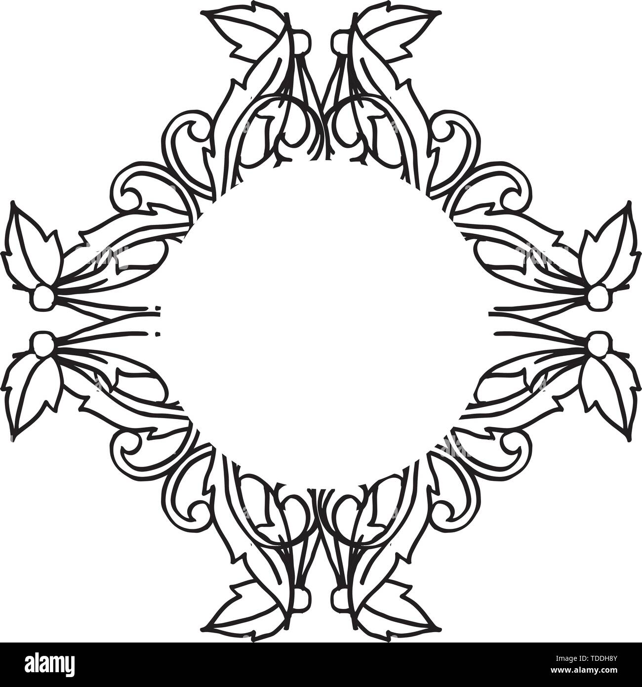 Vector illustration various pattern flower frame with template ...