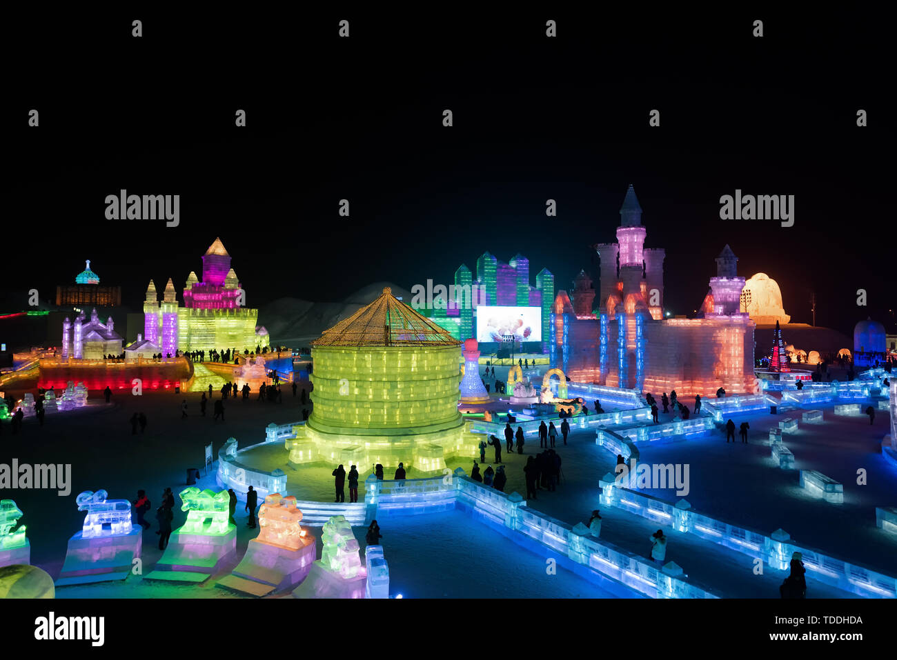 Panorama of the world of ice and snow in Harbin Stock Photo - Alamy