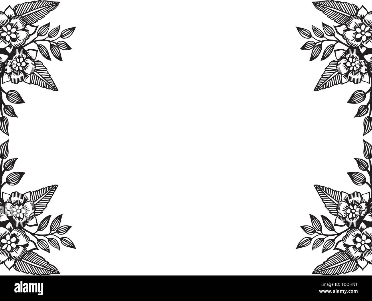 Vector illustration various drawing of flower frame for greeting card ...