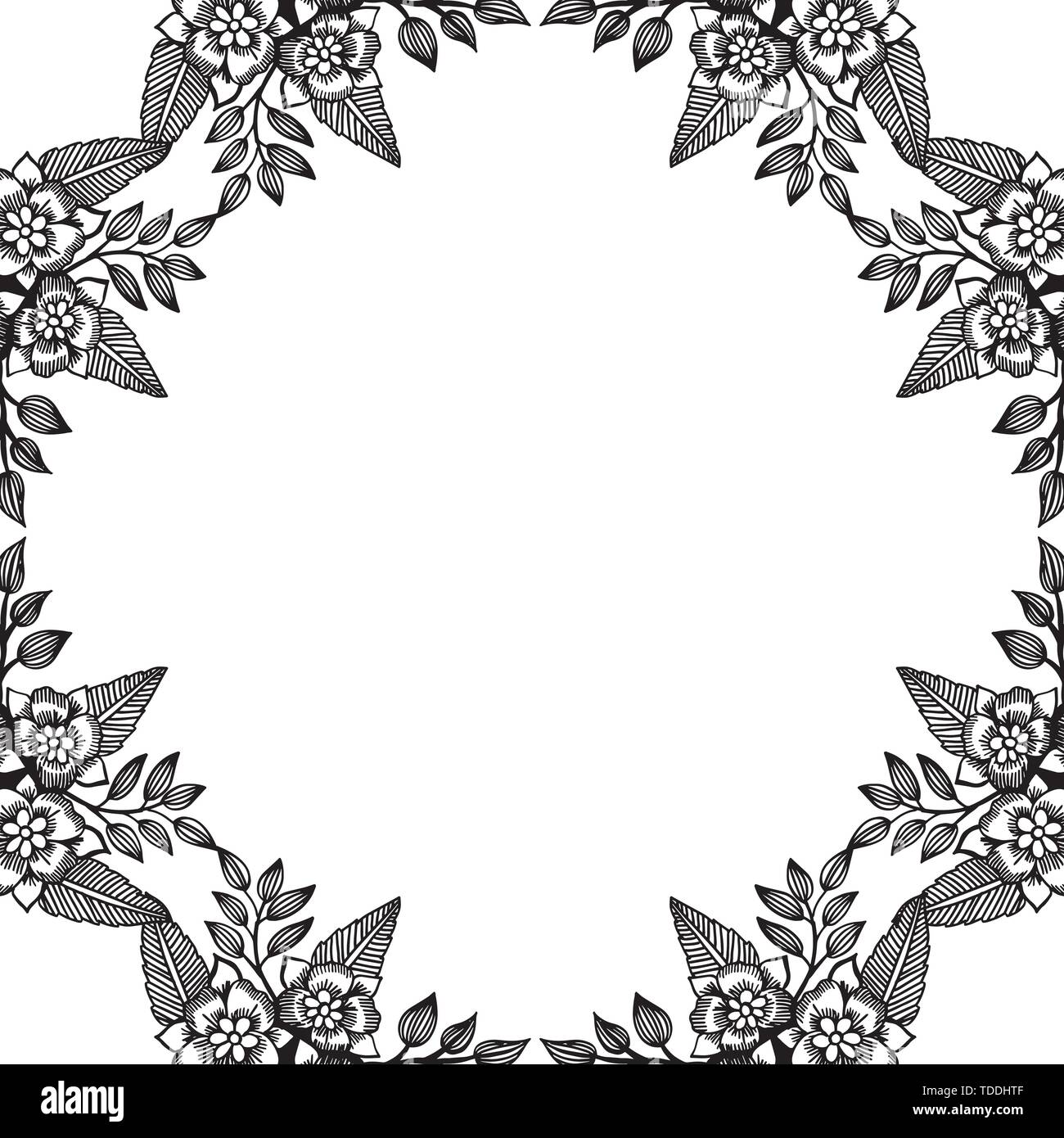 Vector illustration various drawing of flower frame for greeting card ...