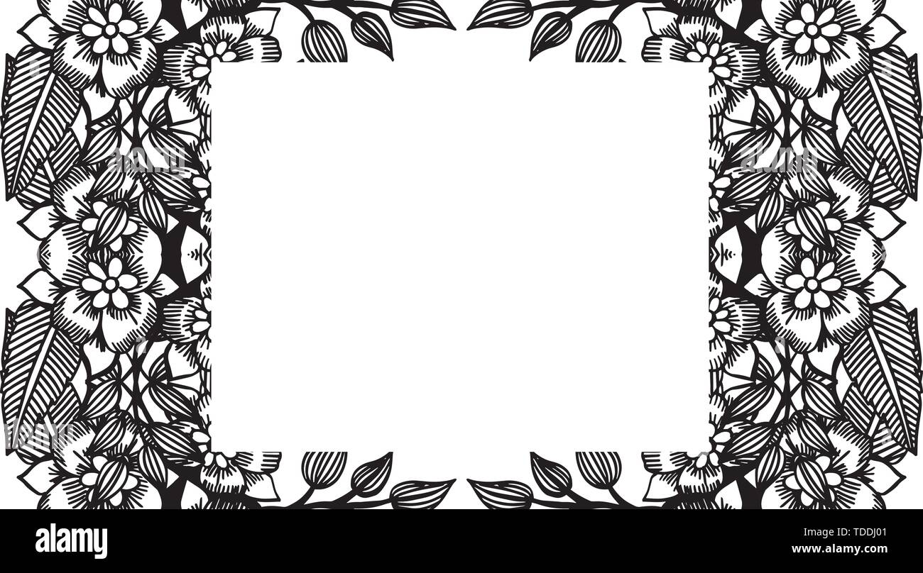 Vector illustration various drawing of flower frame for greeting card ...