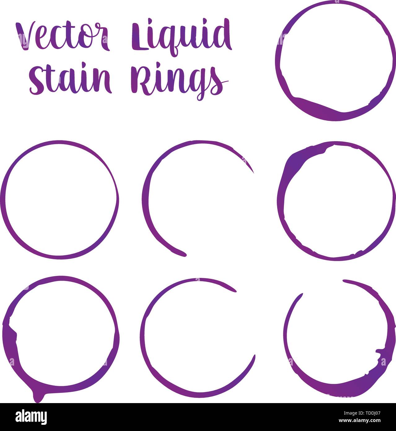 Liquid stains rings traces from glasses vector illustrations Stock ...