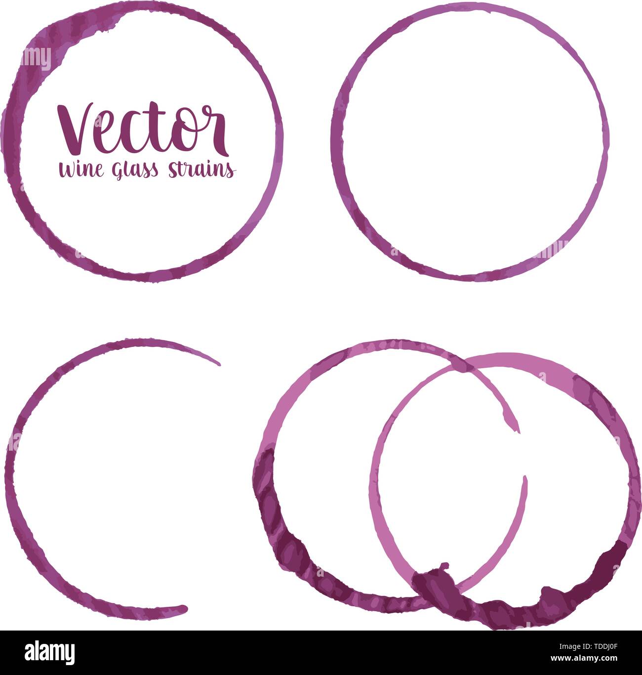 Wine stains rings traces from wine glasses vector illustrations Stock ...