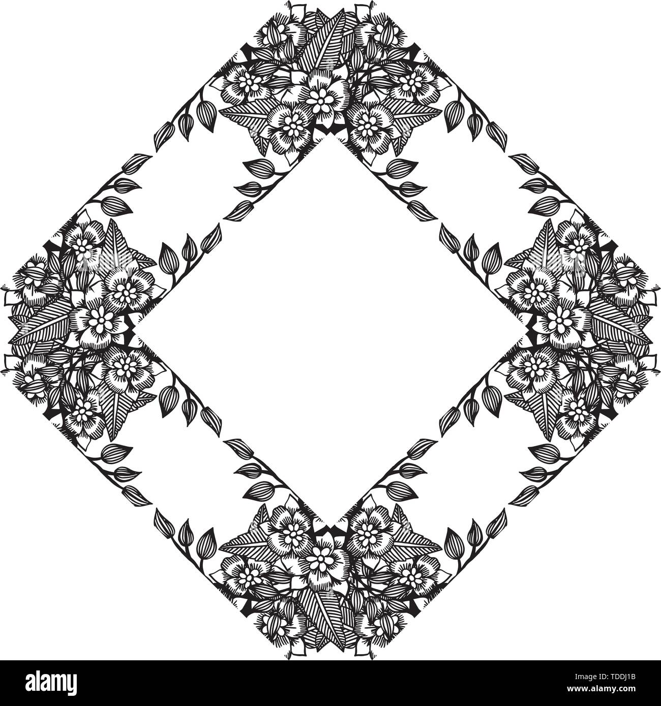 Vector illustration various drawing of flower frame for greeting card ...