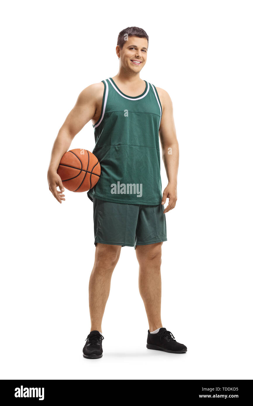 Full length portrait of a handsome basketball player in a jersey ...